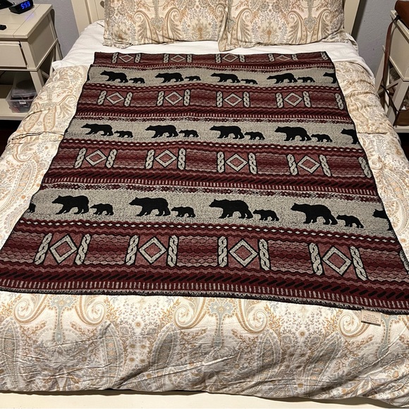 Woolrich | Bedding | Woolrich Bear Sherpa Throw Blanket Rustic Cabin ...